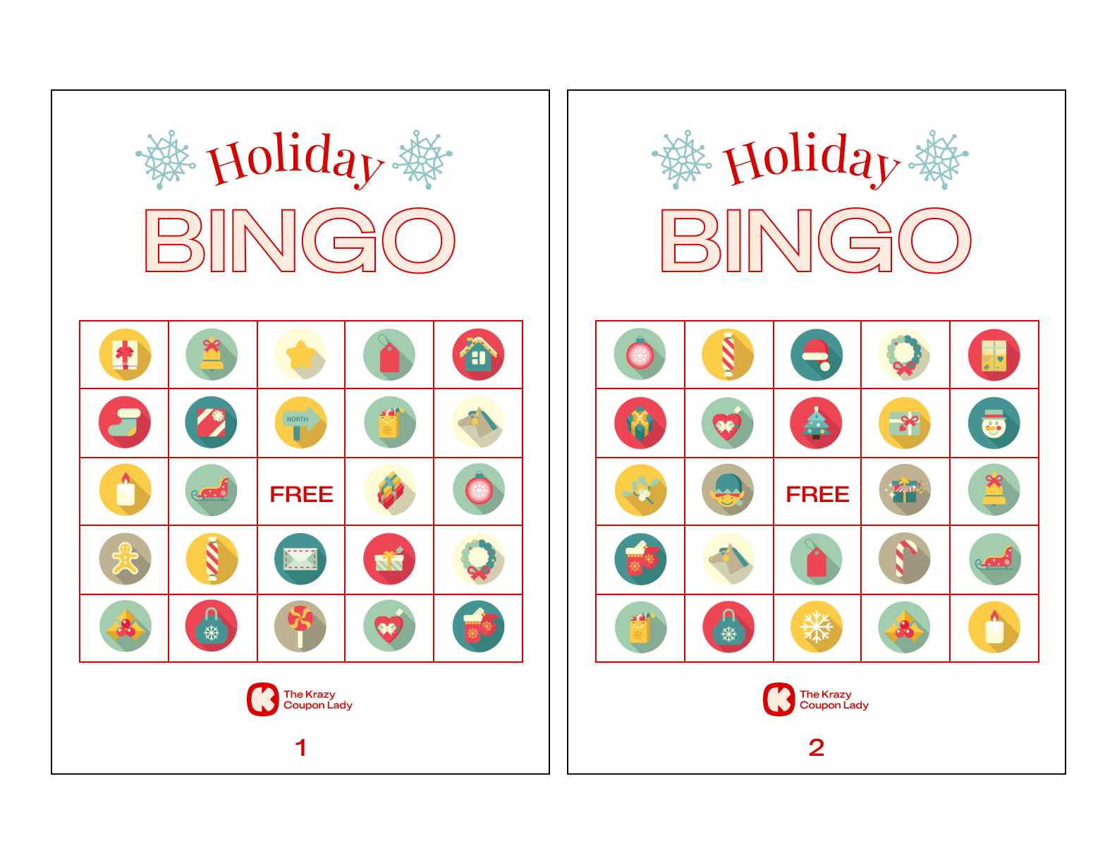 Free Christmas Bingo Cards to Print and Play - The Krazy Coupon Lady