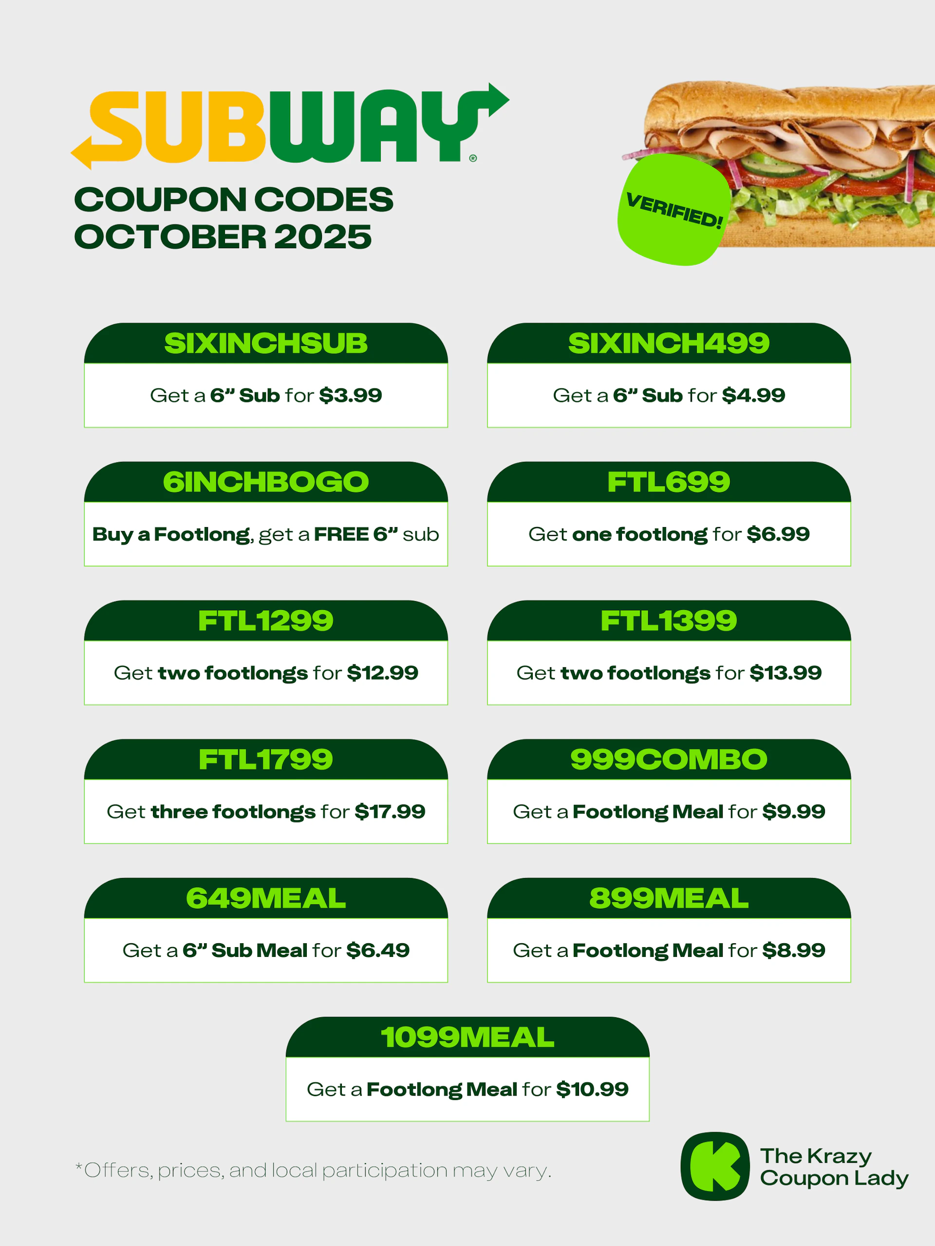 BEST Subway Coupons That Work: How to Score 40% off Footlongs and More ...