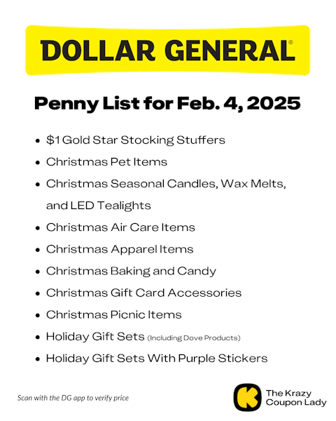 LATEST Dollar General Penny Shopping List 2025 - The Krazy Coupon Lady