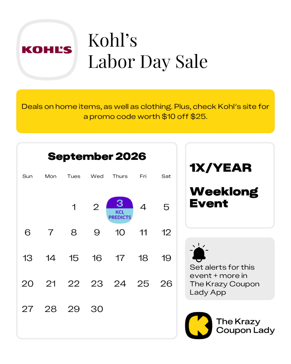 Kohl's Labor Day Deals 2026 Deals - The Krazy Coupon Lady