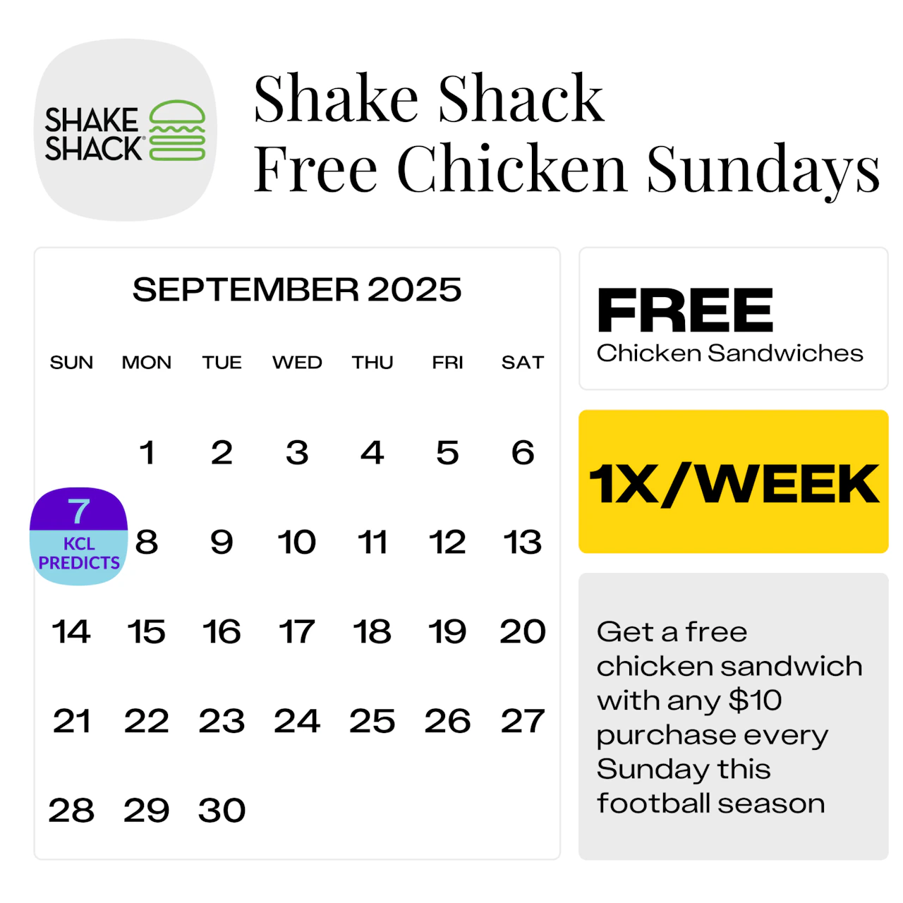 Free Chicken Shack with $10 Purchase Every Football Sunday at Shake ...