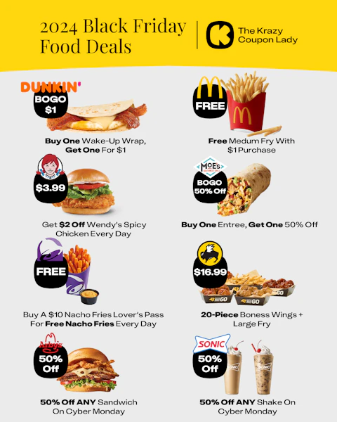 Best 2024 Black Friday Food & Restaurant Deals Near You - The Krazy ...