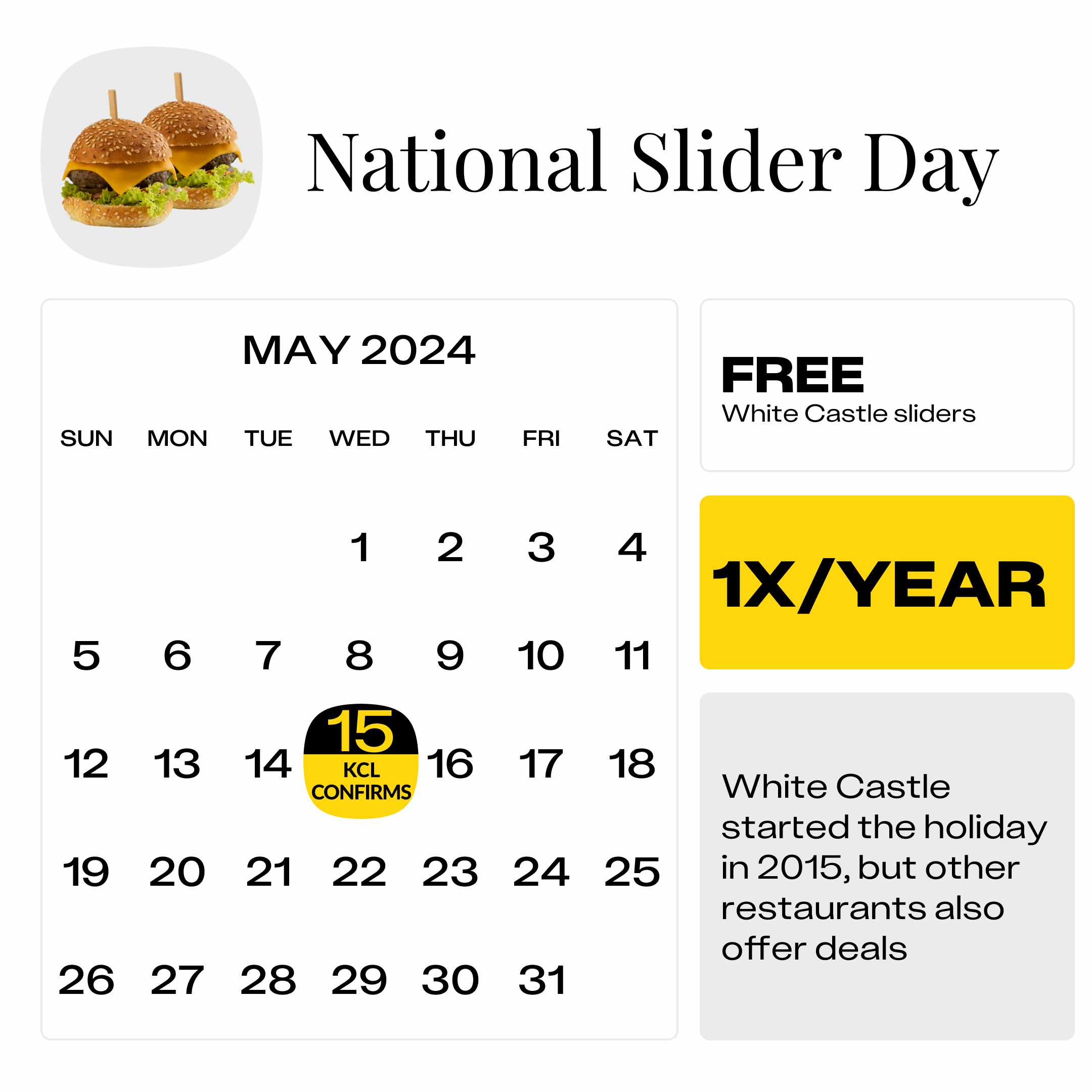 White Castle Free Slider Day 2024: Free Sliders Today, May 15 - The ...