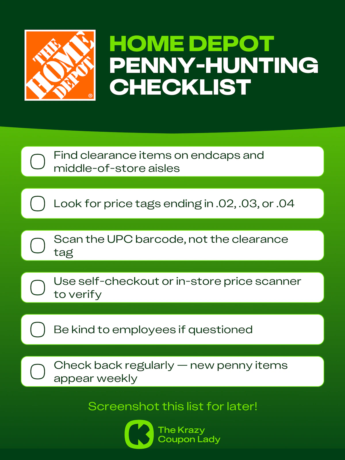 Home Depot Penny List: How to Find $0.01 Items - The Krazy Coupon Lady