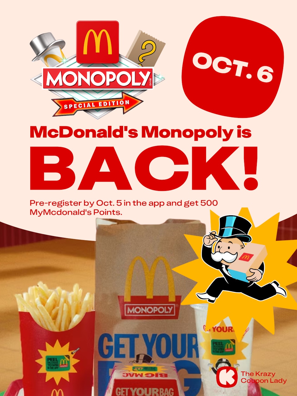 McDonald's Monopoly Game Returns in 2025 - The Krazy Coupon Lady