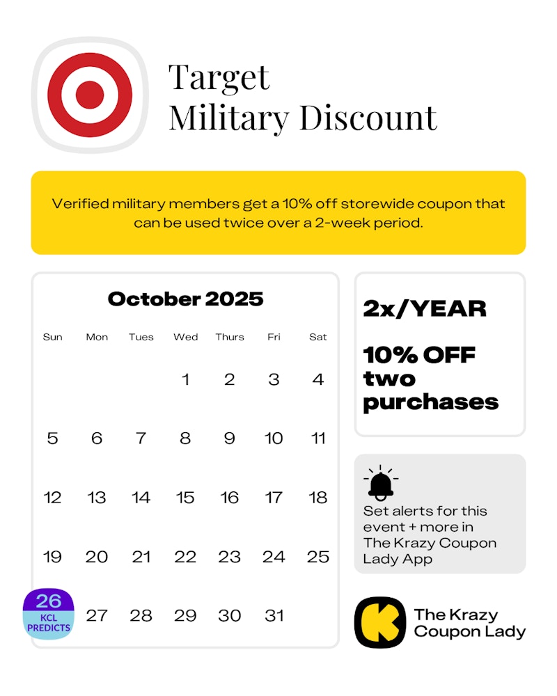 Target Military Discount: How to Save 10% Twice a Year - The Krazy ...