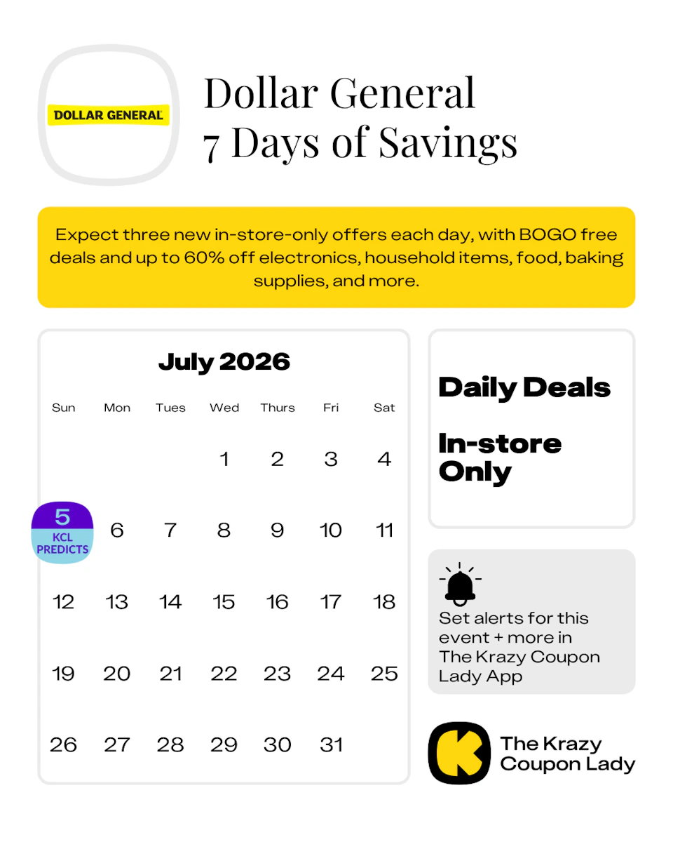 DG 7 Days of Savings Sale: How to Shop in July and October - The Krazy ...