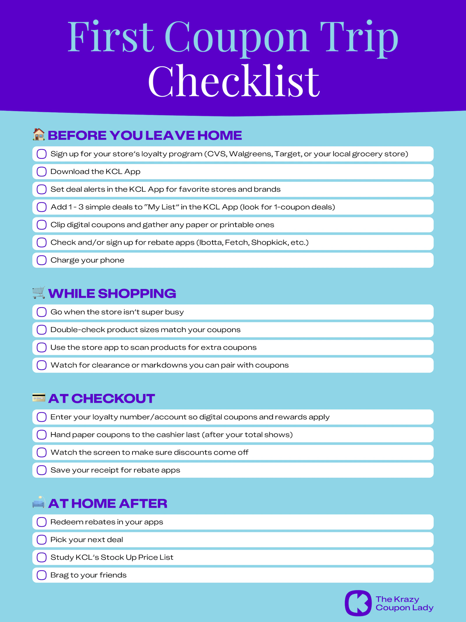 First Coupon Trip Checklist: Step-by-Step Guide for Beginners - The ...