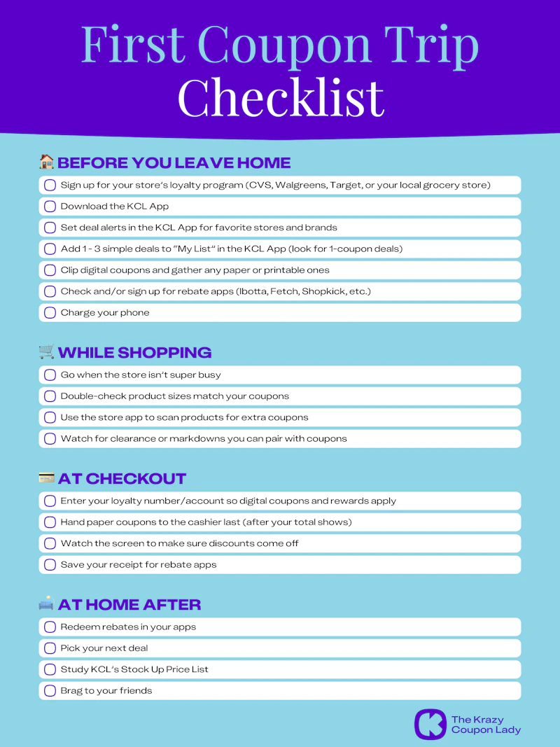 First Coupon Trip Checklist: Step-by-Step Guide for Beginners - The ...