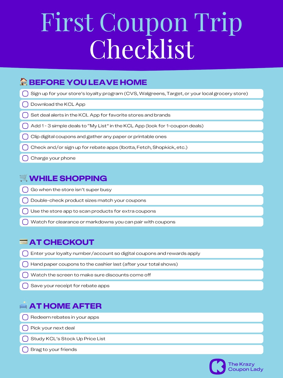 First Coupon Trip Checklist: Step-by-Step Guide for Beginners - The ...