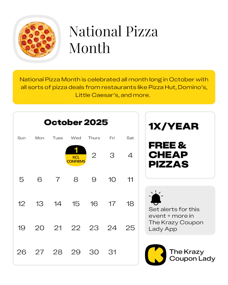 October Is National Pizza Month! Here Are the Best Deals - The Krazy ...
