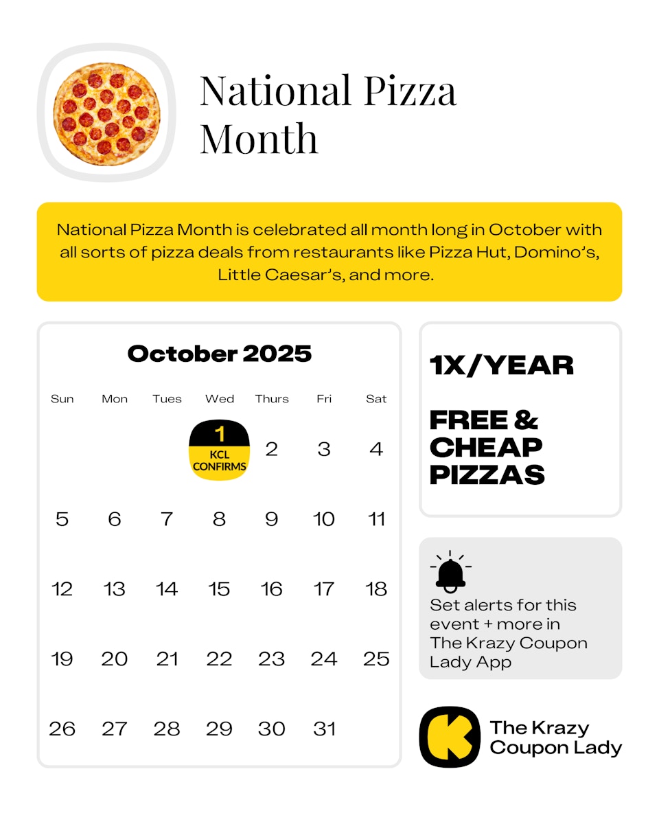 October Is National Pizza Month! Here Are the Best Deals - The Krazy ...