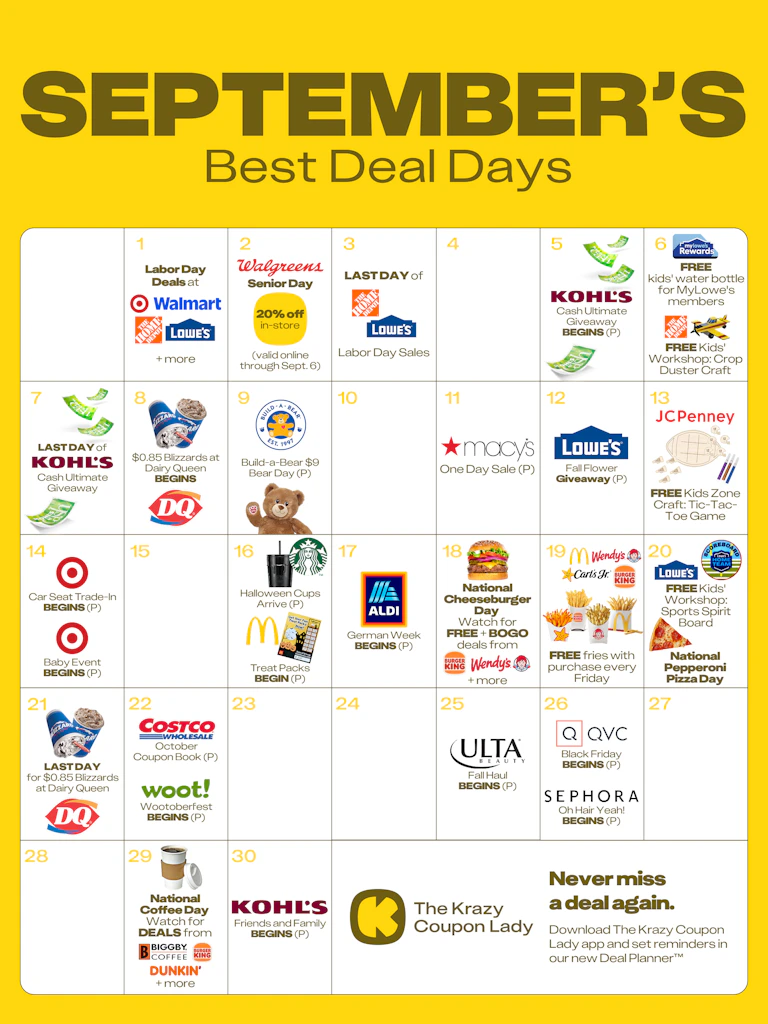 Stock Up in September Deals & Sales You Won't Want to Miss - The Krazy ...