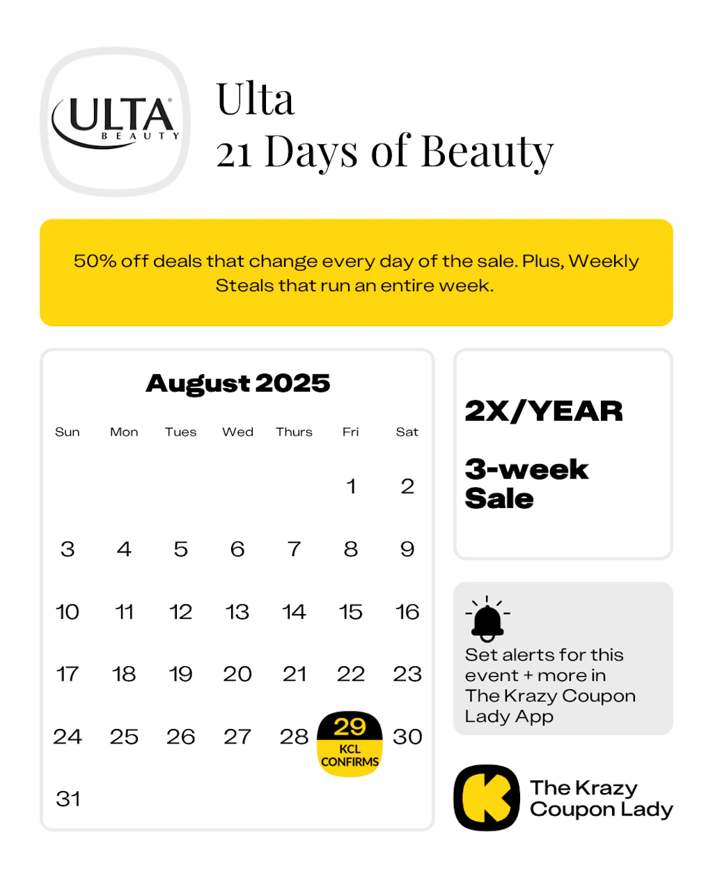 Ulta 21 Days of Beauty 2025: August and September Dates CONFIRMED ...