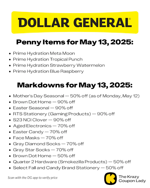 LATEST Dollar General Penny Shopping List 2025 - The Krazy Coupon Lady