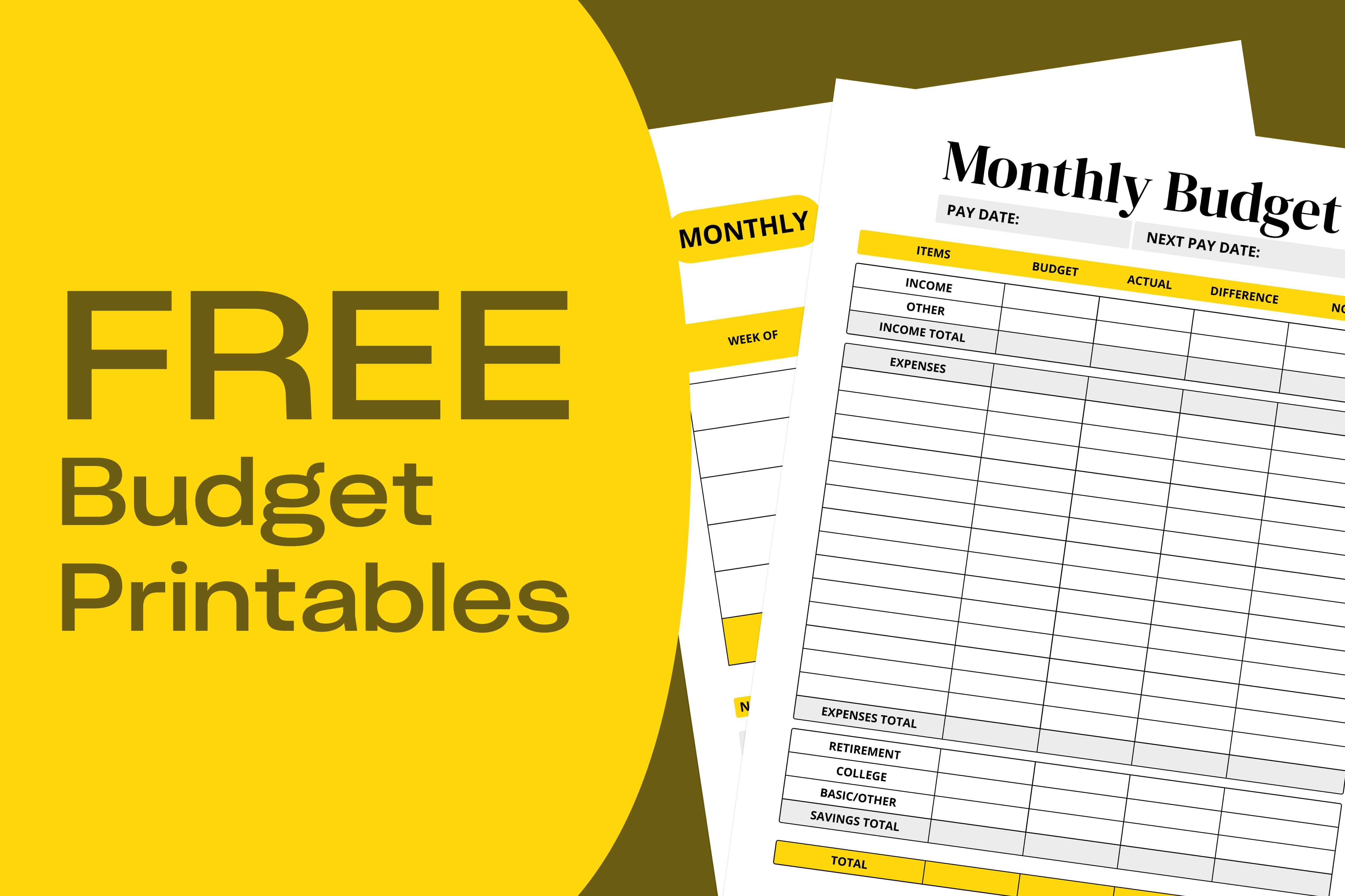 16 Free Budget Printables: Save More Money With a Budget - The Krazy ...