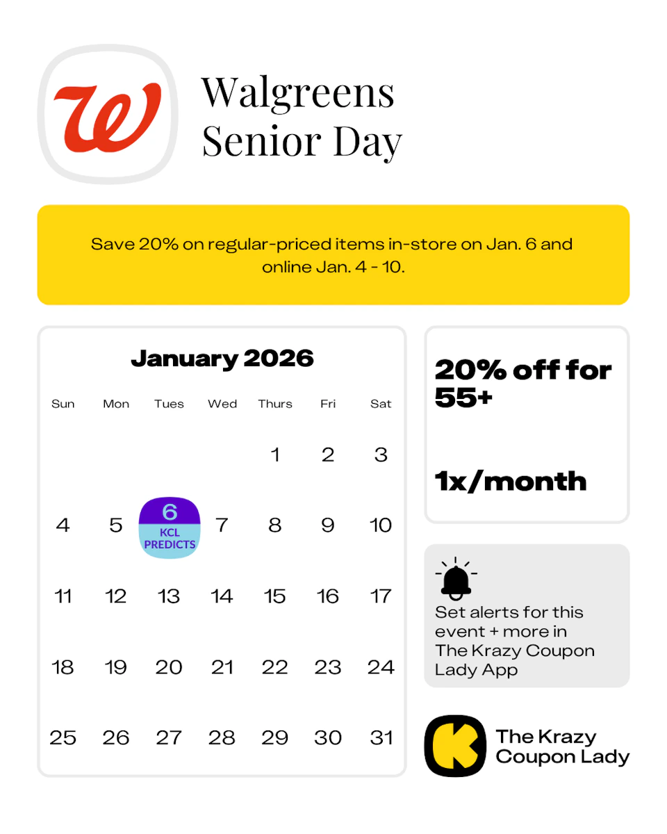 Walgreens Senior Day January 2026: How It Works - The Krazy Coupon Lady
