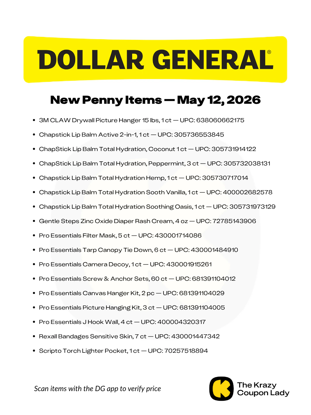 LATEST Dollar General Penny Shopping List | May 2026 - The Krazy Coupon ...