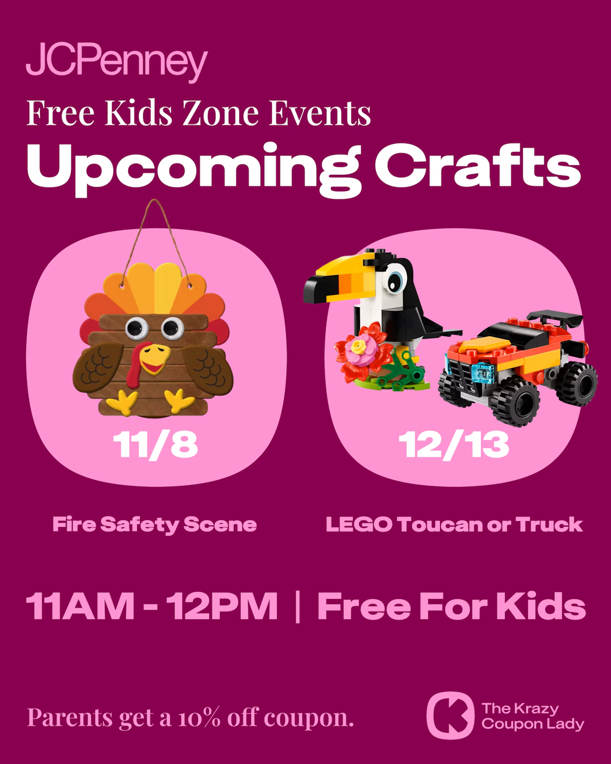 JCPenney Kids Zone Events 2025: Nov. 8 Make a Turkey Door Hanger - The ...