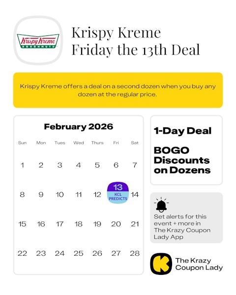 Krispy Kreme Friday the 13th Deal — Buy a Dozen, Get a Dozen for 13 Cents - The Krazy Coupon Lady