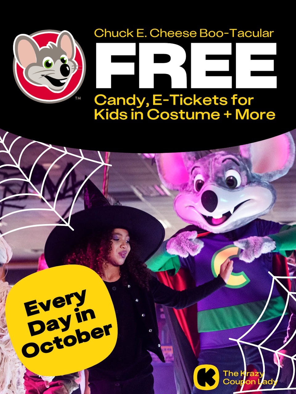 Chuck E. Cheese Boo-tacular Offers Free Nightly Events Through Oct. 31 ...