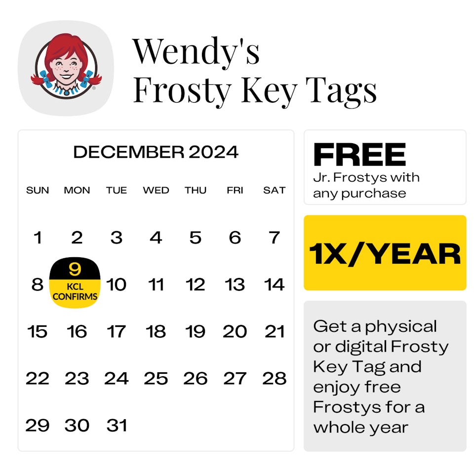 Wendy's Frosty Key Tag is Your $3 Ticket to a Year of Free Treats for a ...
