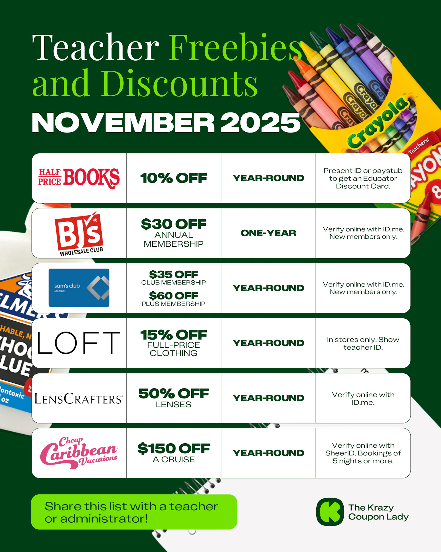 Teacher Freebies: Teacher Discounts and Deals - The Krazy Coupon Lady