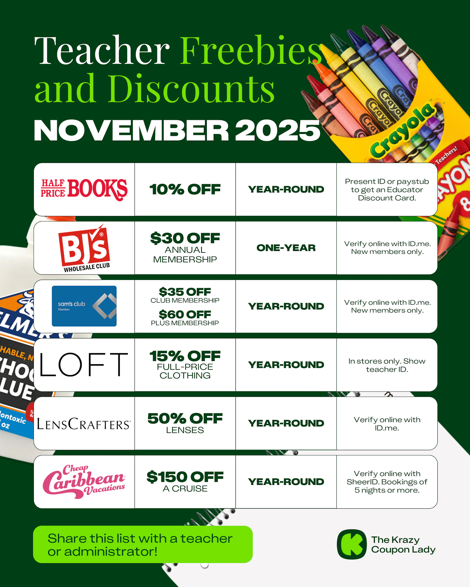 Teacher Freebies: Teacher Discounts and Deals - The Krazy Coupon Lady