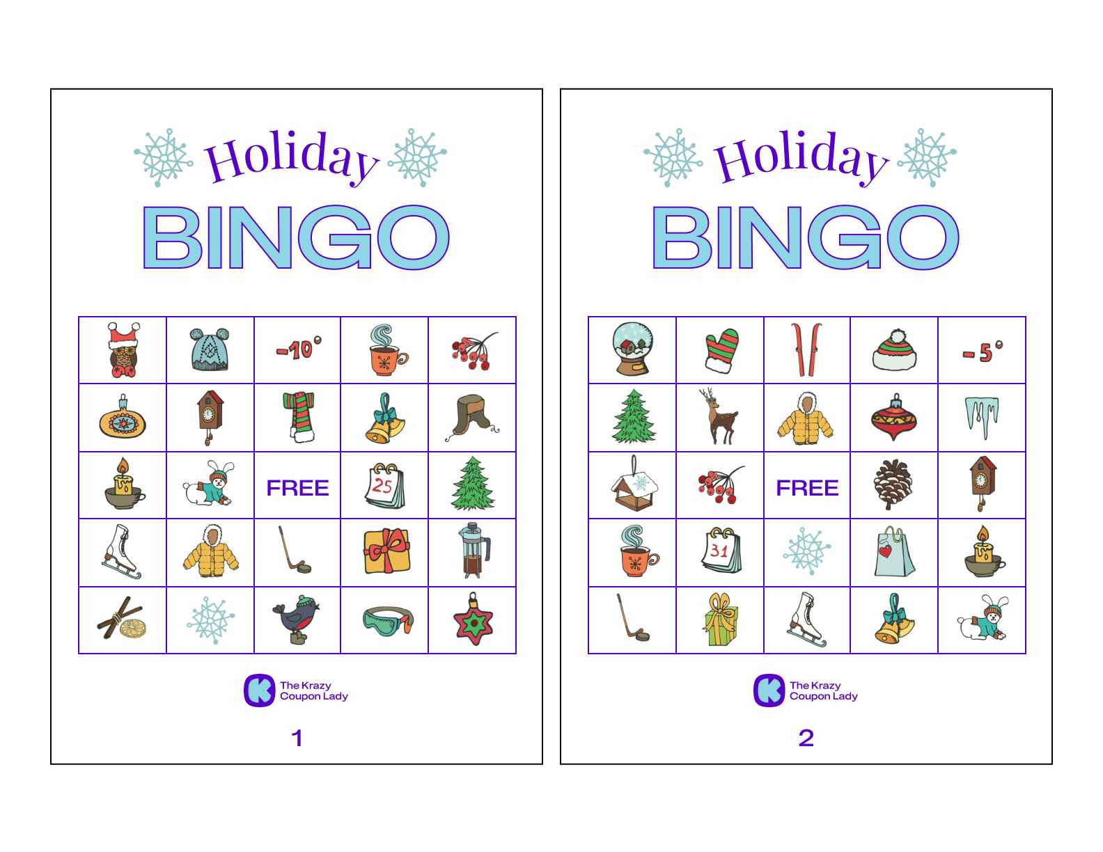 Free Christmas Bingo Cards to Print and Play - The Krazy Coupon Lady