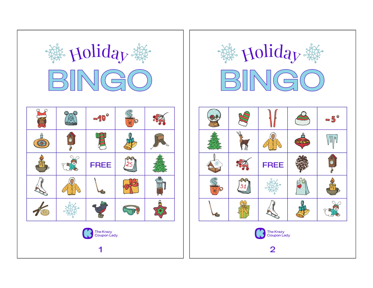 Free Christmas Bingo Cards to Print and Play - The Krazy Coupon Lady