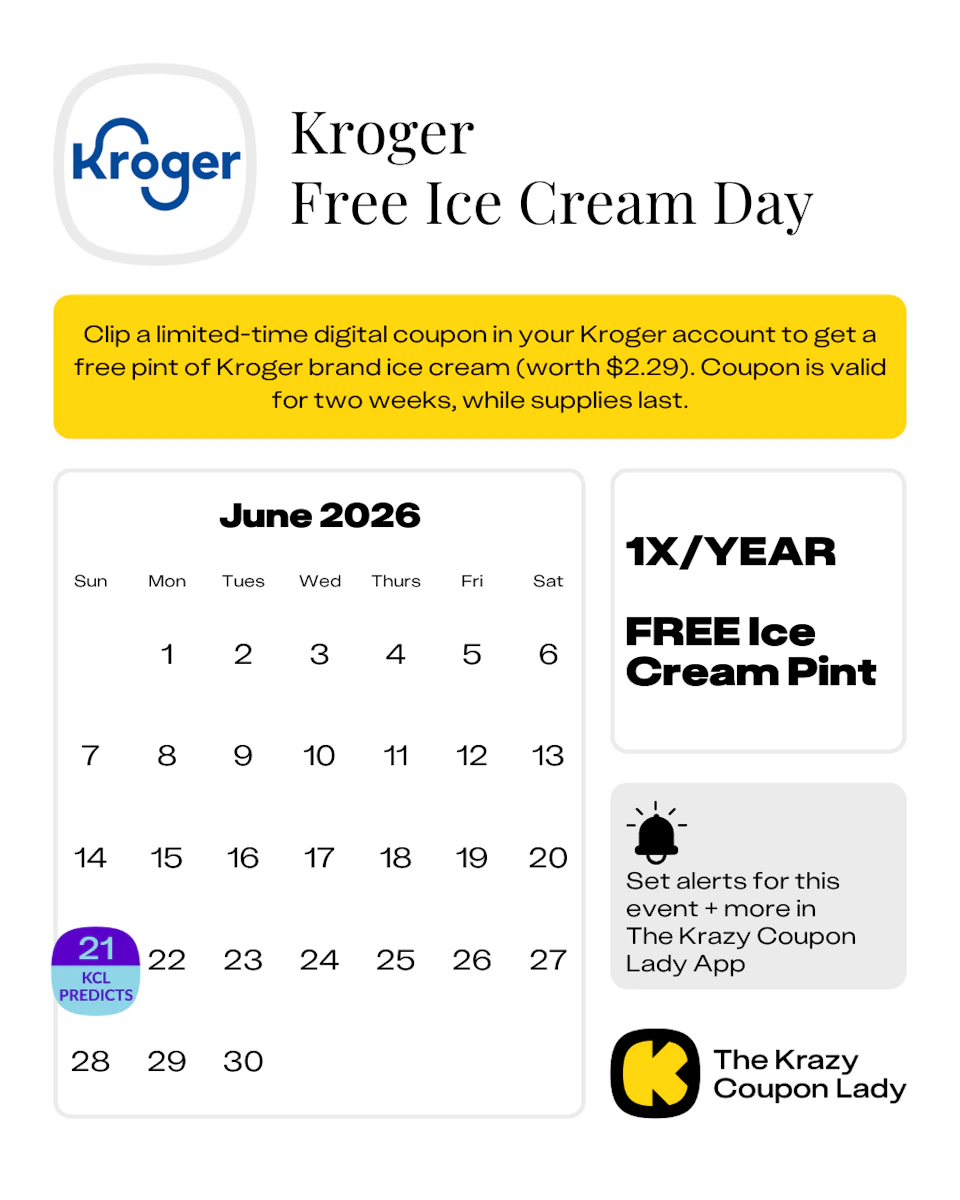 Kroger Ice Cream Giveaway: Get a FREE Pint in June - The Krazy Coupon Lady
